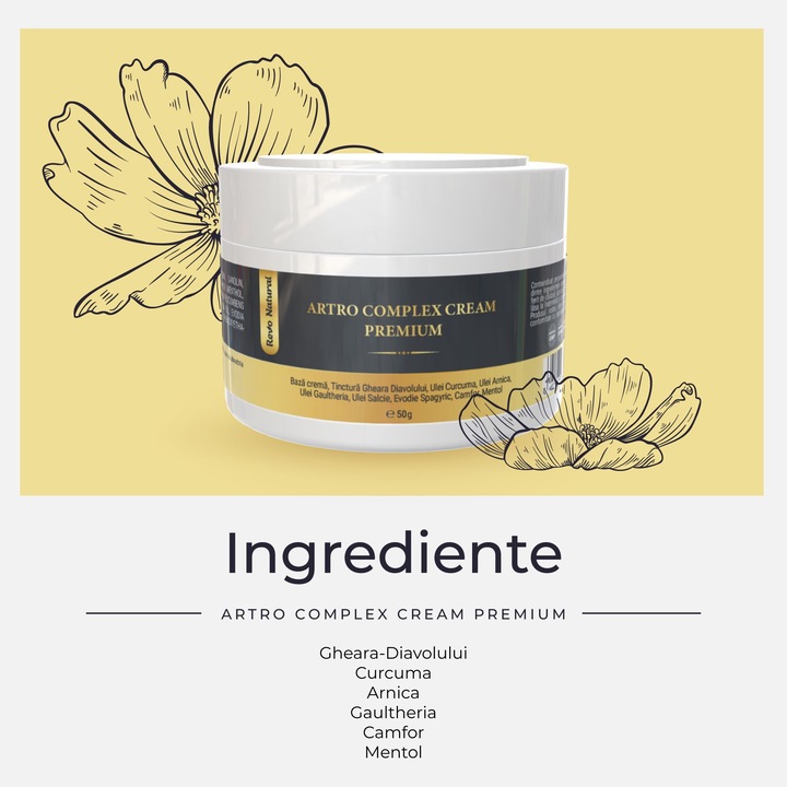 Crema pentru dureri articulare, reumatice si musculare, Artro Cream ...