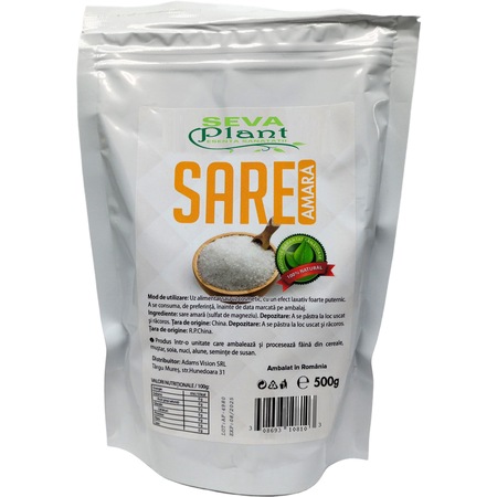 Sare Amara / Epsom (sulfat de magneziu), 100% natural, 500g, SevaPlant ...
