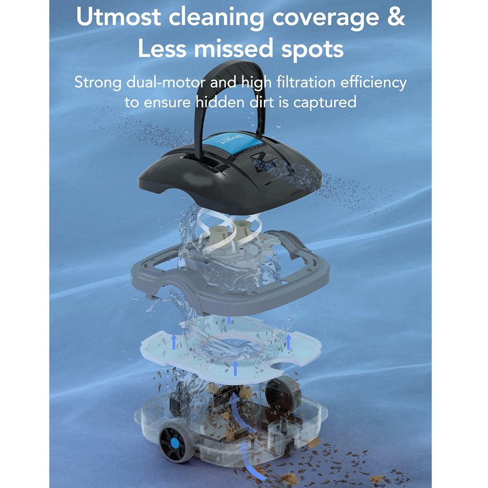 Robot de piscina fara fir Wybot OSPREY 200 MAX, Functioneaza pana la ...