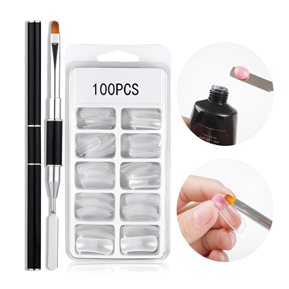 Kit Unghii Polygel Velixo®, cu Mini Lampa UV LED Portabila 6 W, 6 x Gel ...