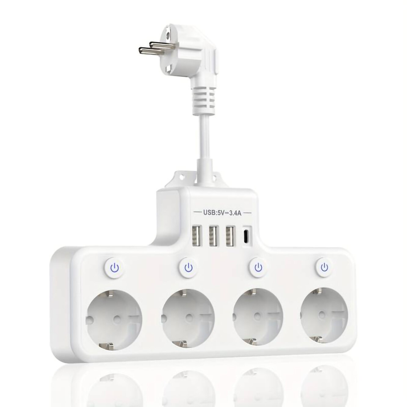 Priza Multifunctionala Miraza, 4 x Prize Putere Maxima 4000w, 3 x USB-A ...