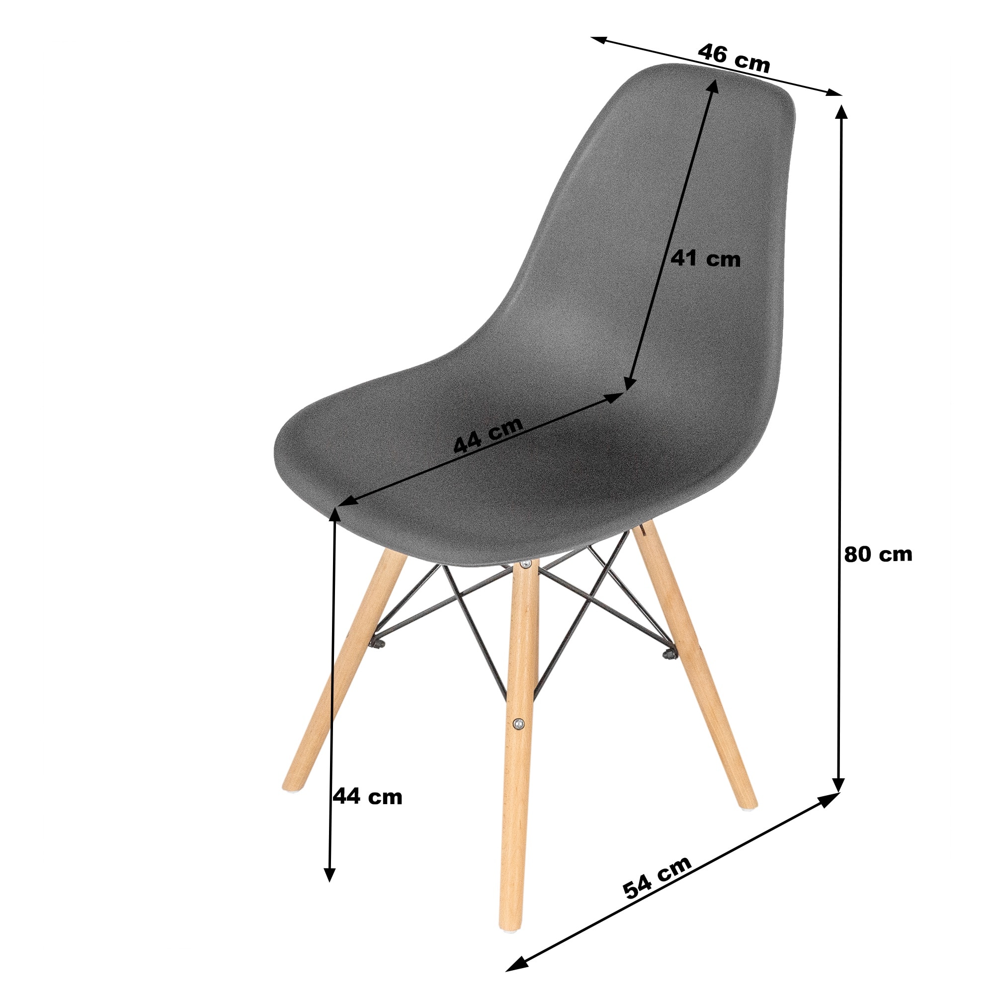 Scaun DENVER Malmo, negru, model scandinav, sezut tip scoica, picioare ...
