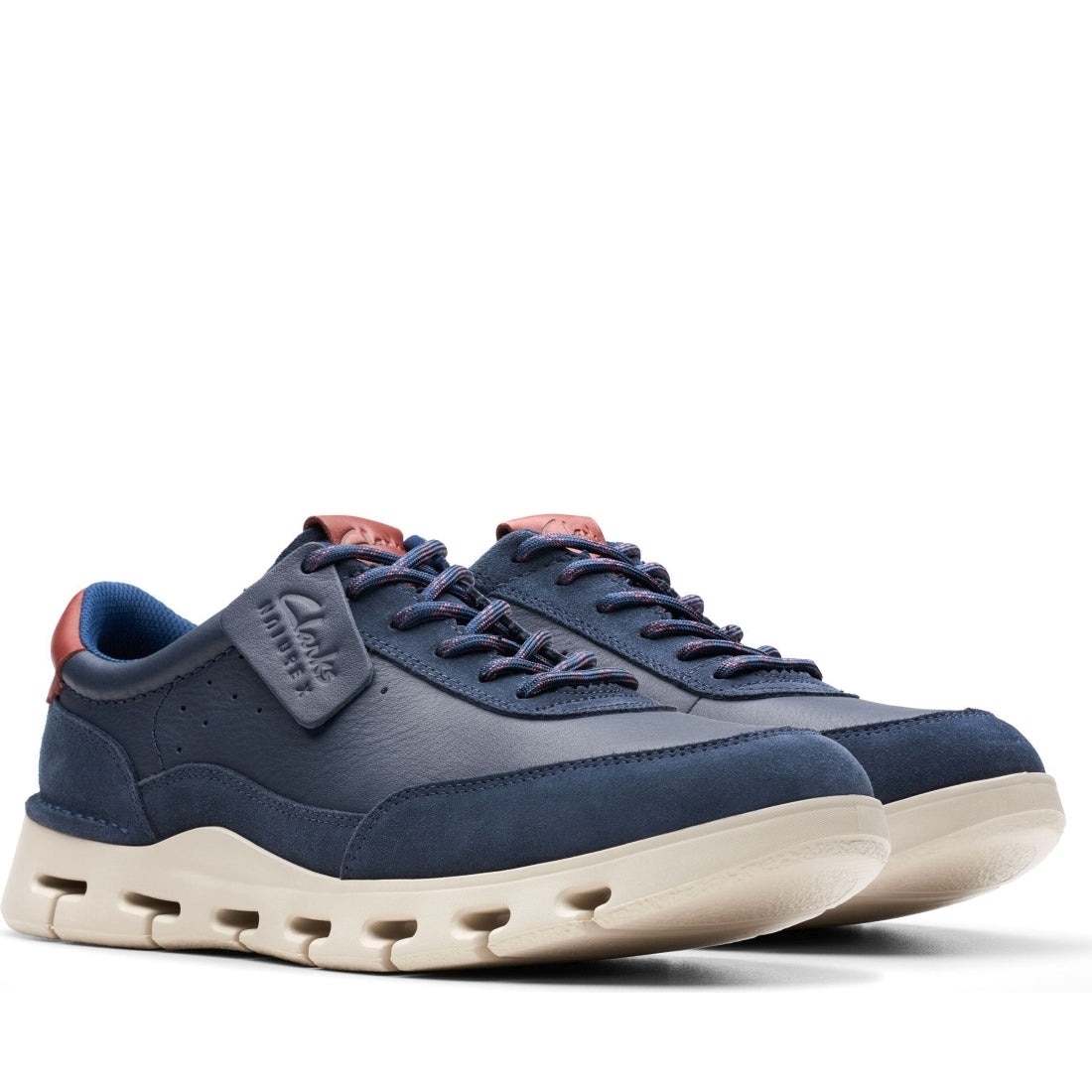 Tenisi barbati Clarks, piele naturala, casual cu platforma, albastru ...