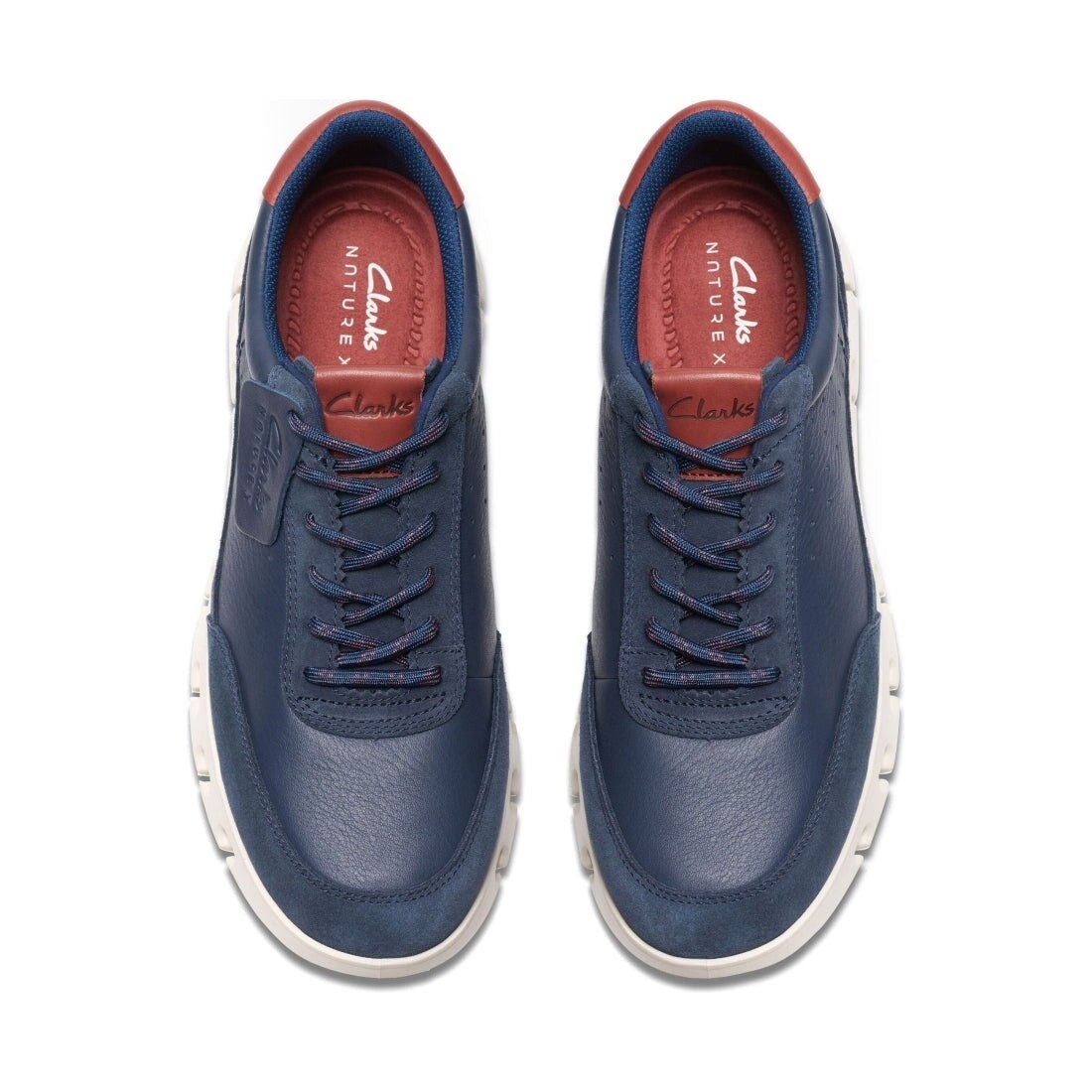 Tenisi barbati Clarks, piele naturala, casual cu platforma, albastru ...