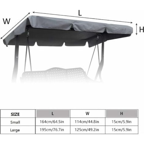 Copertina leagan gradina, QttvbTna, impermeabila, gri, 195x125x15cm ...