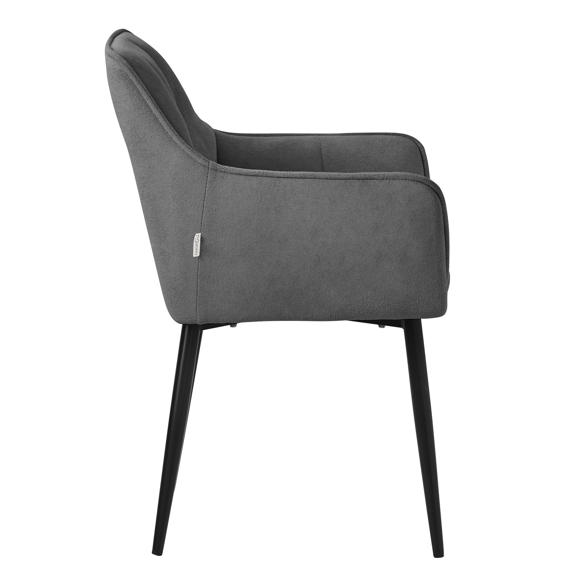 Set 4 scaune de living, ML-Design, gri inchis, tesatura textila, 57 x ...