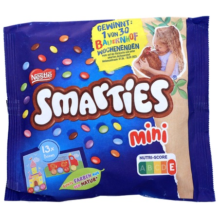 Bomboane de ciocolata cu lapte Smarties Mini pachete, 187g, 13 buc ...