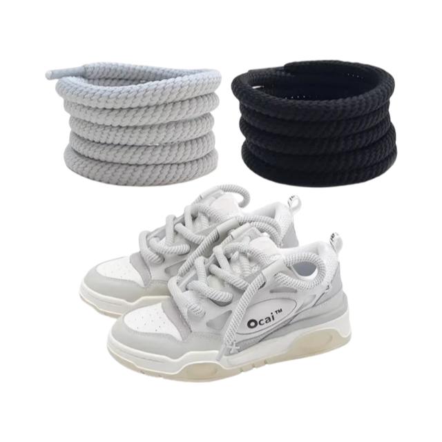 Set 2 sireturi groase 1cm rotunde Alb - eMAG.ro