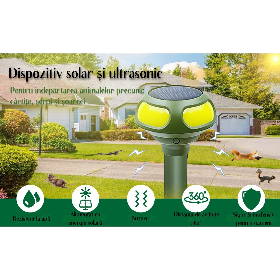 Aparat cu Ultrasunete / Vibratii Anti cartite, soareci de pamant ...