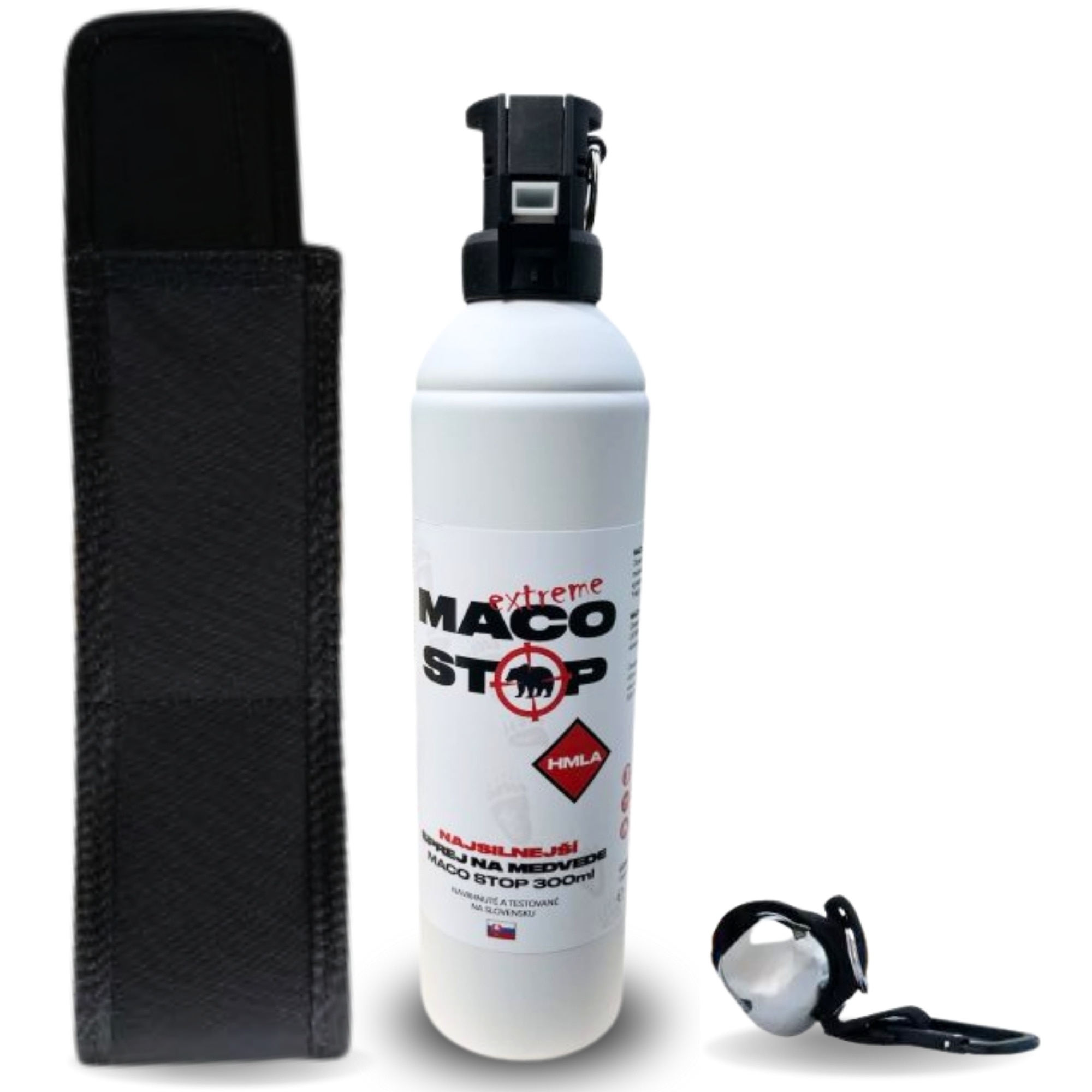 MACO STOP Set impotriva ursilor 300 ml - Spray URS autoaparare + clopot + husa, OC-Pfefferspray ...