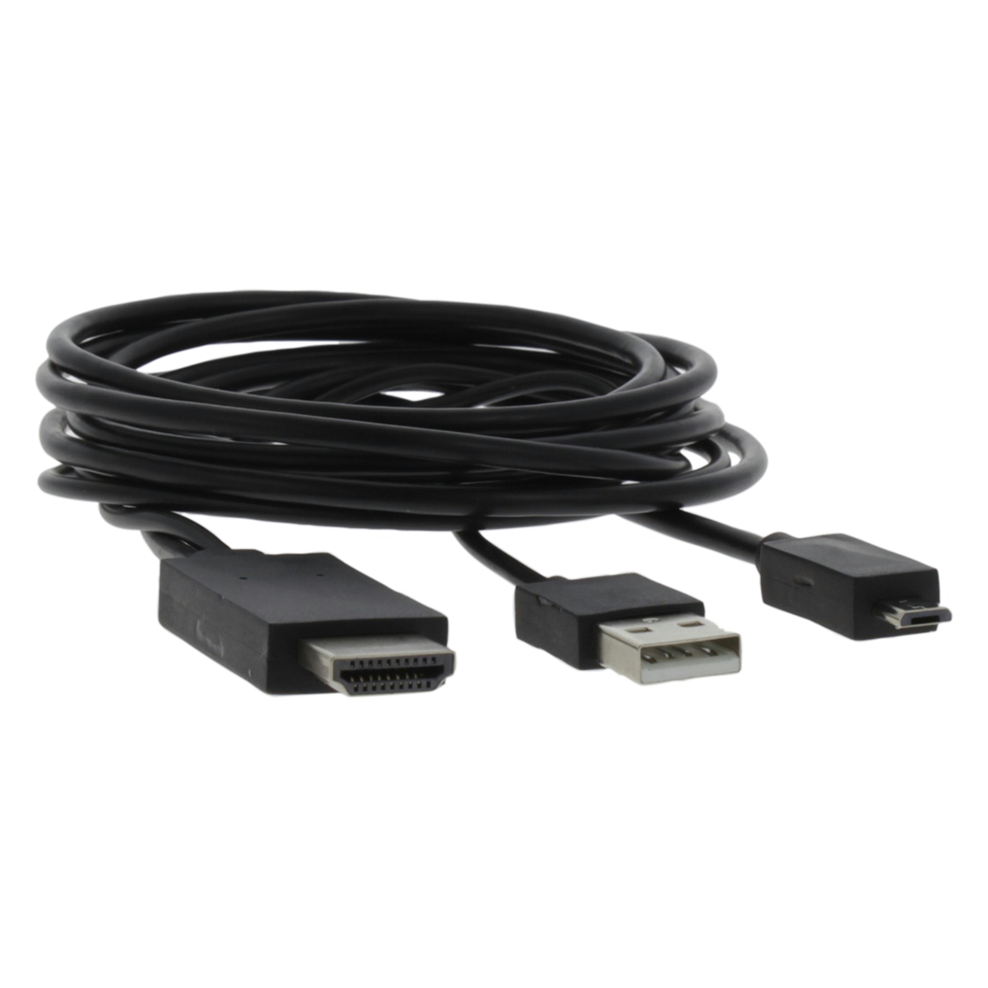 Cablu video HDMI la micro USB si USB, 1.8 m, negru - eMAG.ro