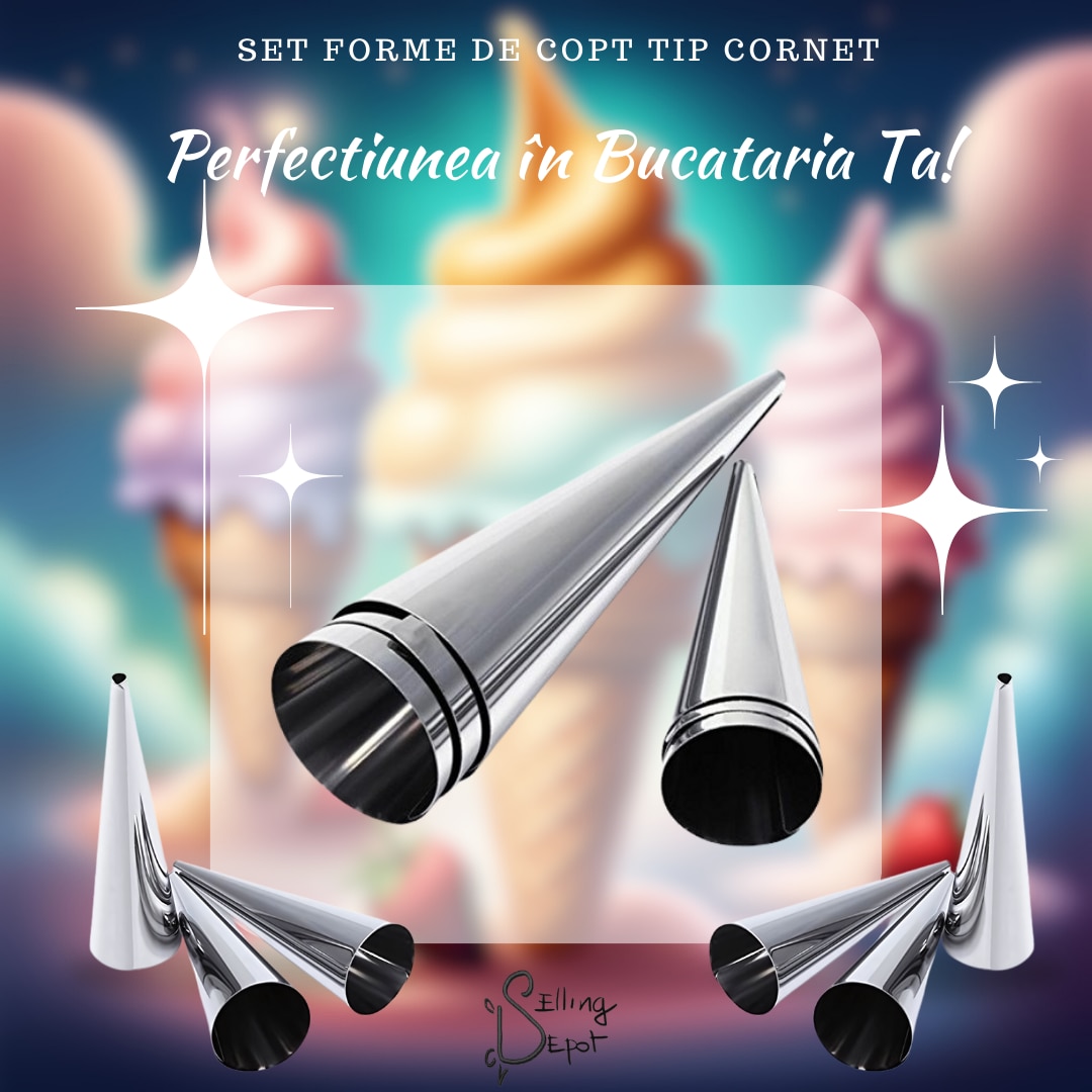 Set 5 x 5 forme copt tip cornet Selling Depot®, cu diametru 33 mm ...