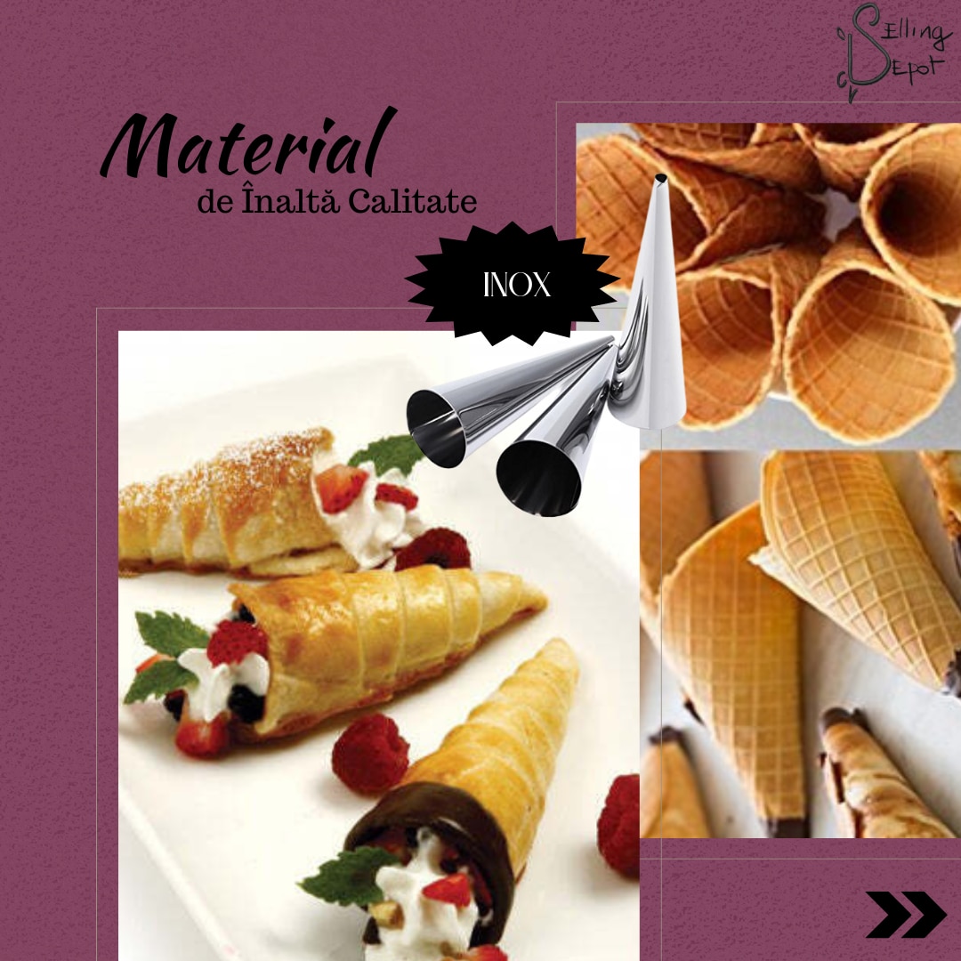 Set 5 x 5 forme copt tip cornet Selling Depot®, cu diametru 33 mm ...