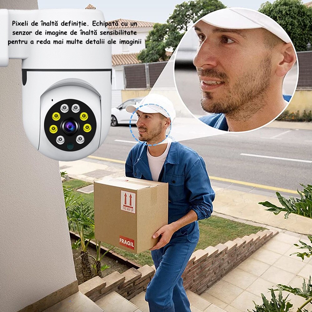 Camera de Supraveghere ambrasmart HD 360°, Wireless WiFi, cu Vedere ...
