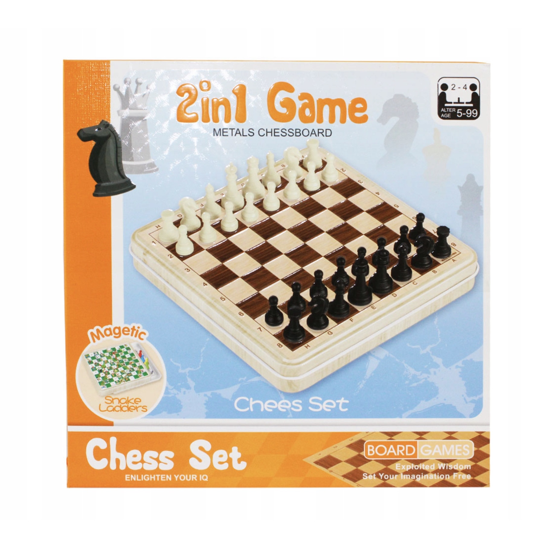 Set jocuri de societate, Board Games, Sah, magnetic, 2-4 jucatori, 5 ...