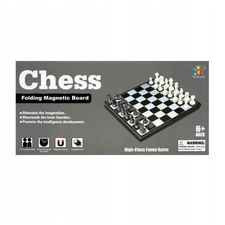 Set de Sah si Dame Magnetic, 25x25cm, Multifunctional, Portabil - eMAG.ro