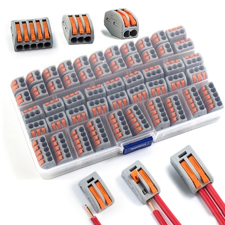 Set 50 Conectori rapizi, Reglete rapide cu levier pentru instalatii ...