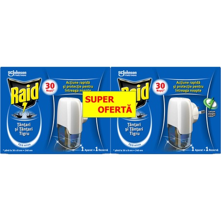 Pachet aparat +rezerva impotriva tantarilor, Raid - eMAG.ro