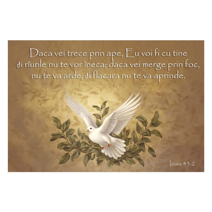 Tablou Canvas cu porumbel si versete inspirationale din Biblie 50x70 cm ...
