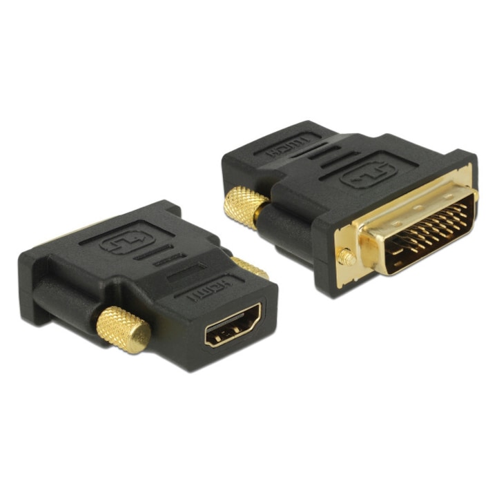 Adaptor HDMI, Delock, 4K, DVI 24+1 la HDMI, negru - eMAG.ro
