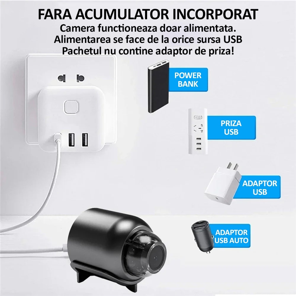 Mini camera de supraveghere WiFi, NEXTLY, FULL HD 1080p. pentru spionaj ...