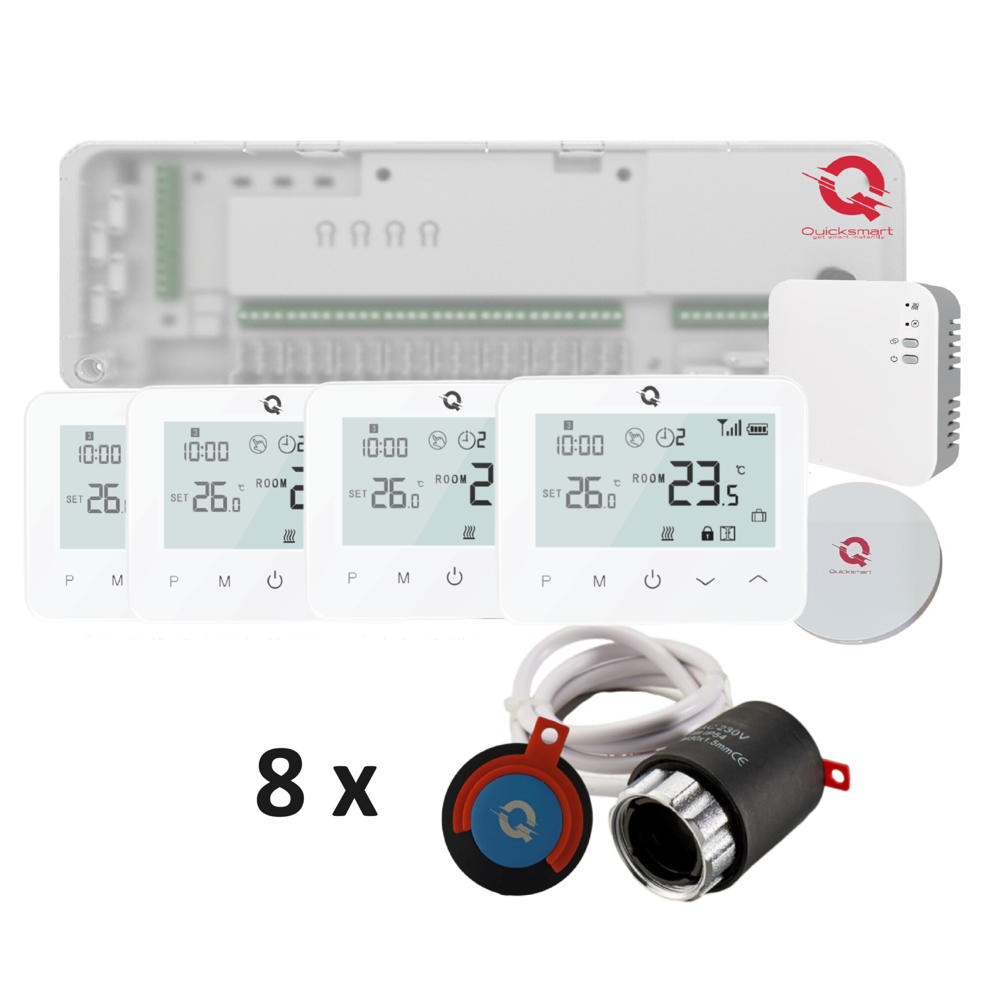 Kit Automatizare Incalzire Pardoseala Wireless Q20, Controller 4 zone ...