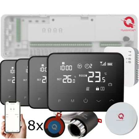 Kit Automatizare Incalzire Pardoseala Wireless Q20, Controller 8 zone ...