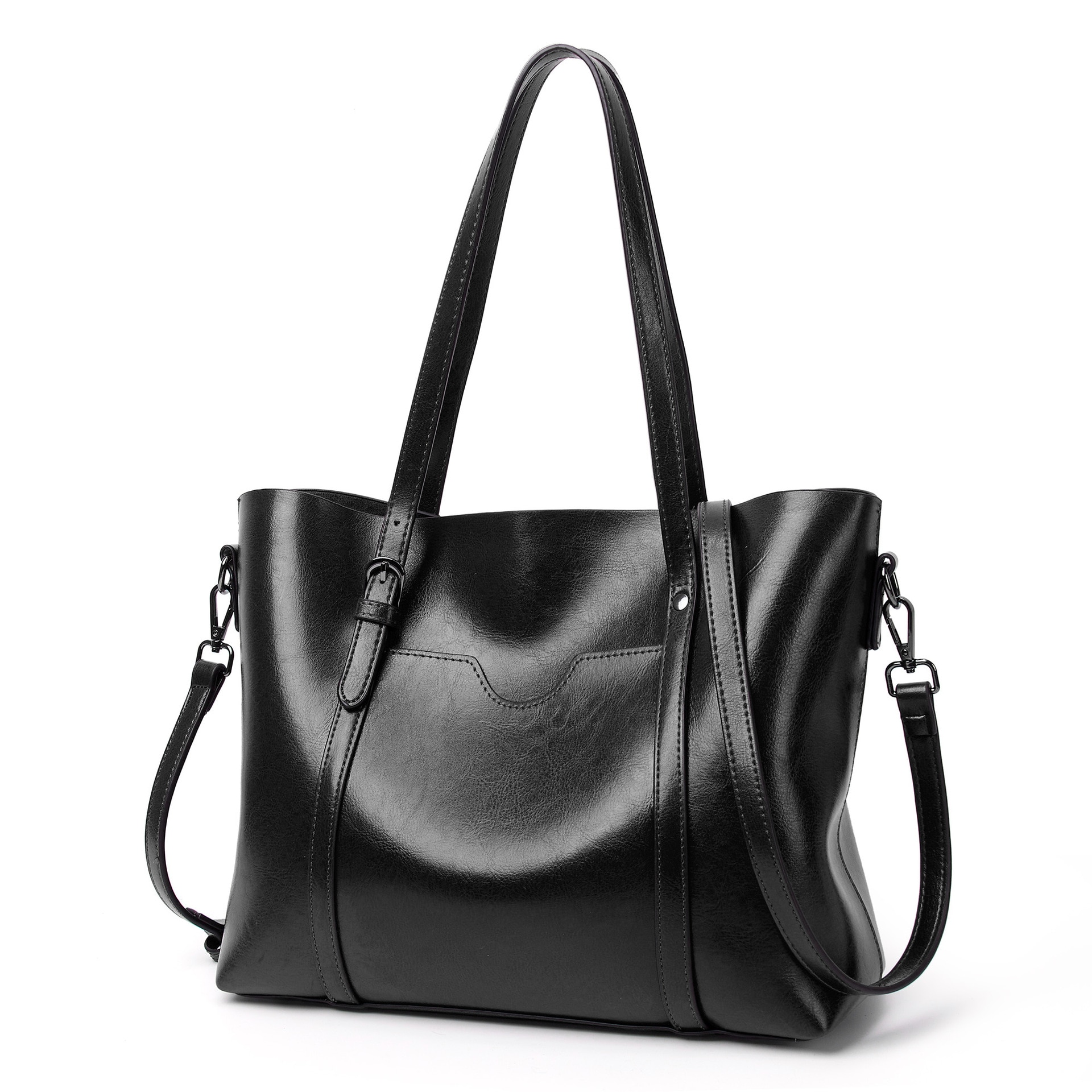 Geanta de umar dama, neagra, piele ecologica, Tote, 31x26x11cm - eMAG.ro