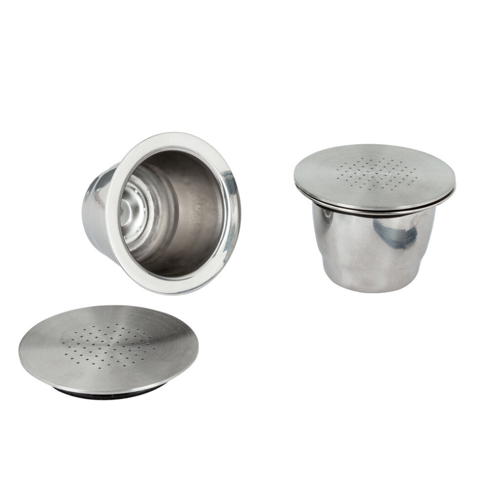 Set 2 capsule de cafea, reutilizabile, ERNESTO, din otel inoxidabil ...