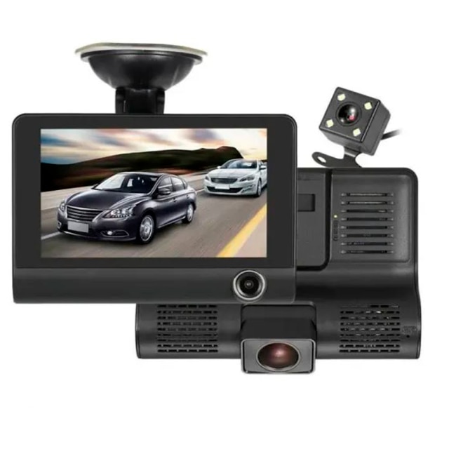 Camera Video Auto Tripla DVR Full-HD, 3 Camere - Fata/Spate/Interior ...