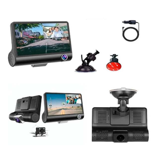 Camera Video Auto Tripla DVR Full-HD, 3 Camere - Fata/Spate/Interior ...
