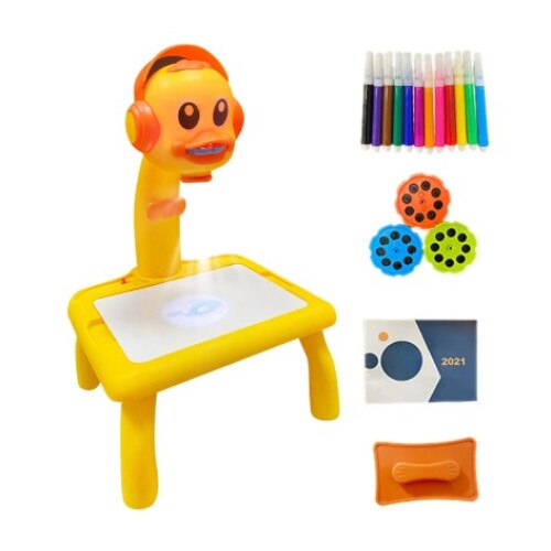 Jucarie educationala tip tabla, masuta de desenat cu proiector, cu ...
