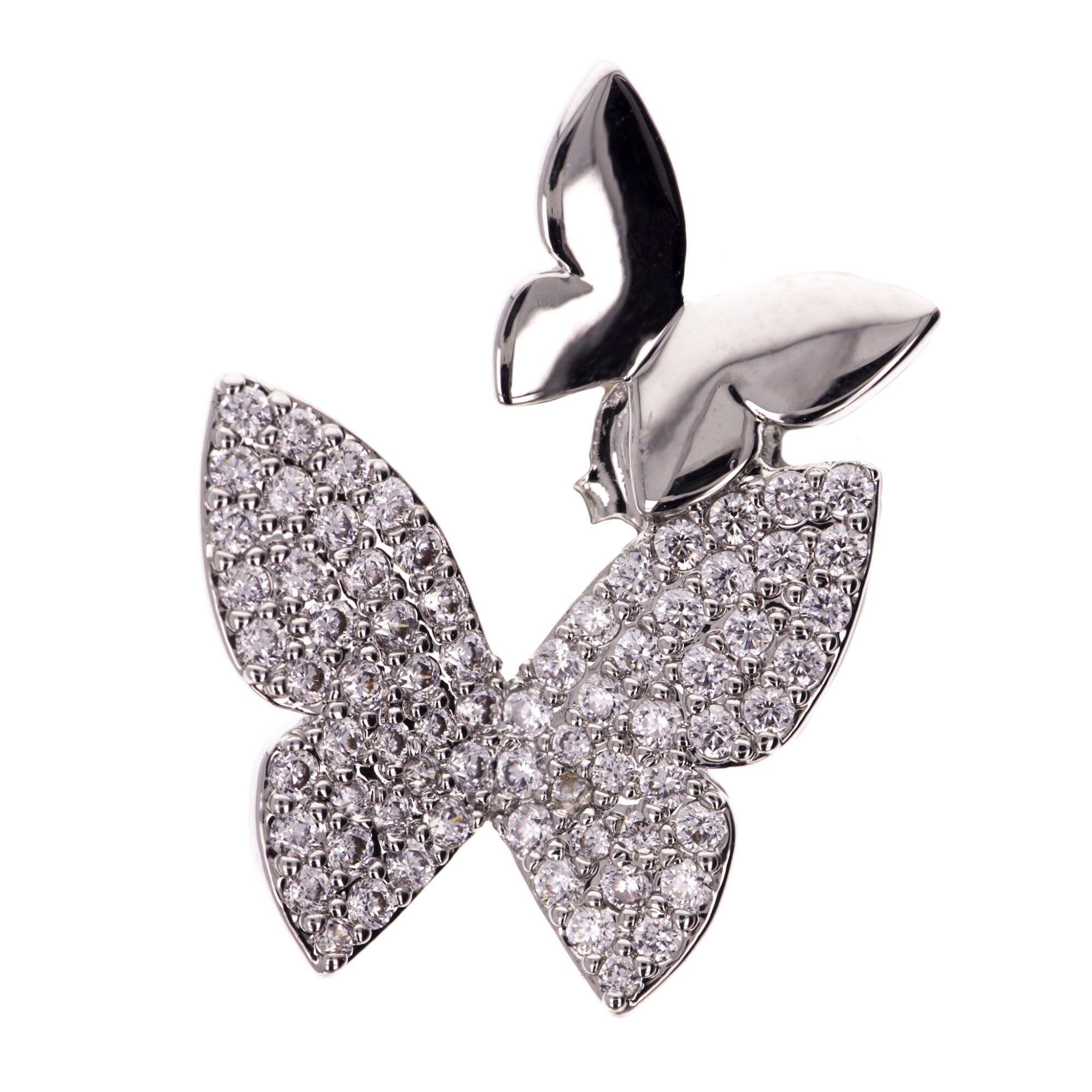 Brosa Pin Premium White Plated Palladium - Fluturasi - eMAG.ro
