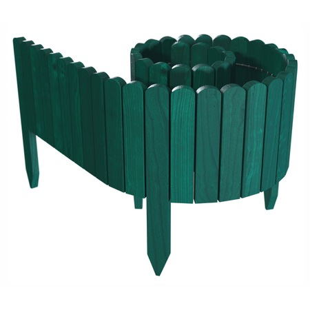 Bordura de gradina din lemn, palisada, Floranica, 200 x 10 cm, verde ...