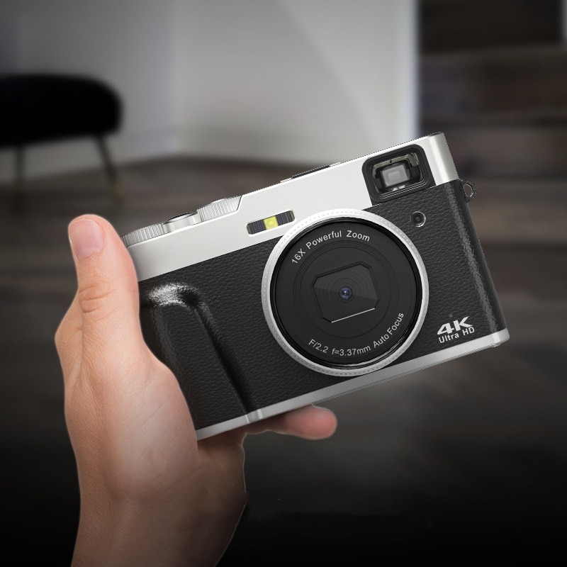 Aparat foto digital, stil retro, 4k HD, 48 Megapixeli, blit incorporat ...