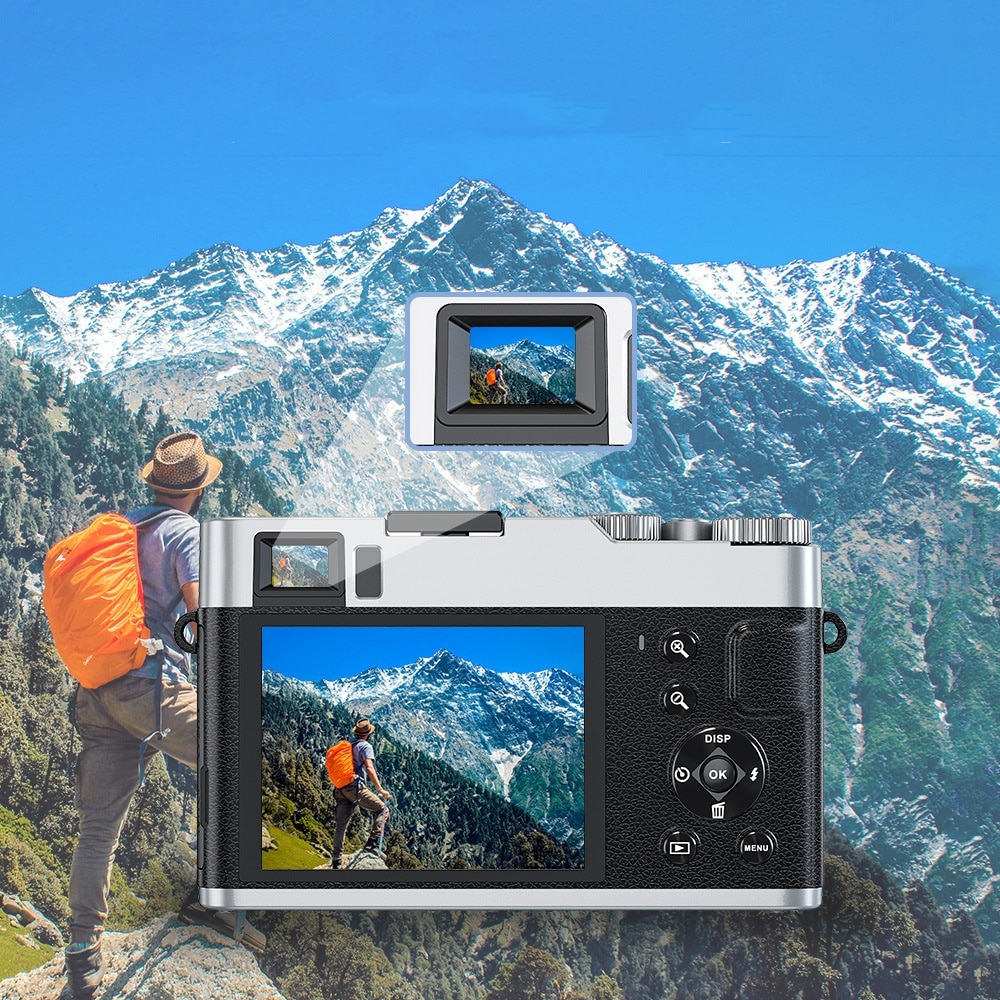 Aparat foto digital, stil retro, 4k HD, 48 Megapixeli, blit incorporat ...