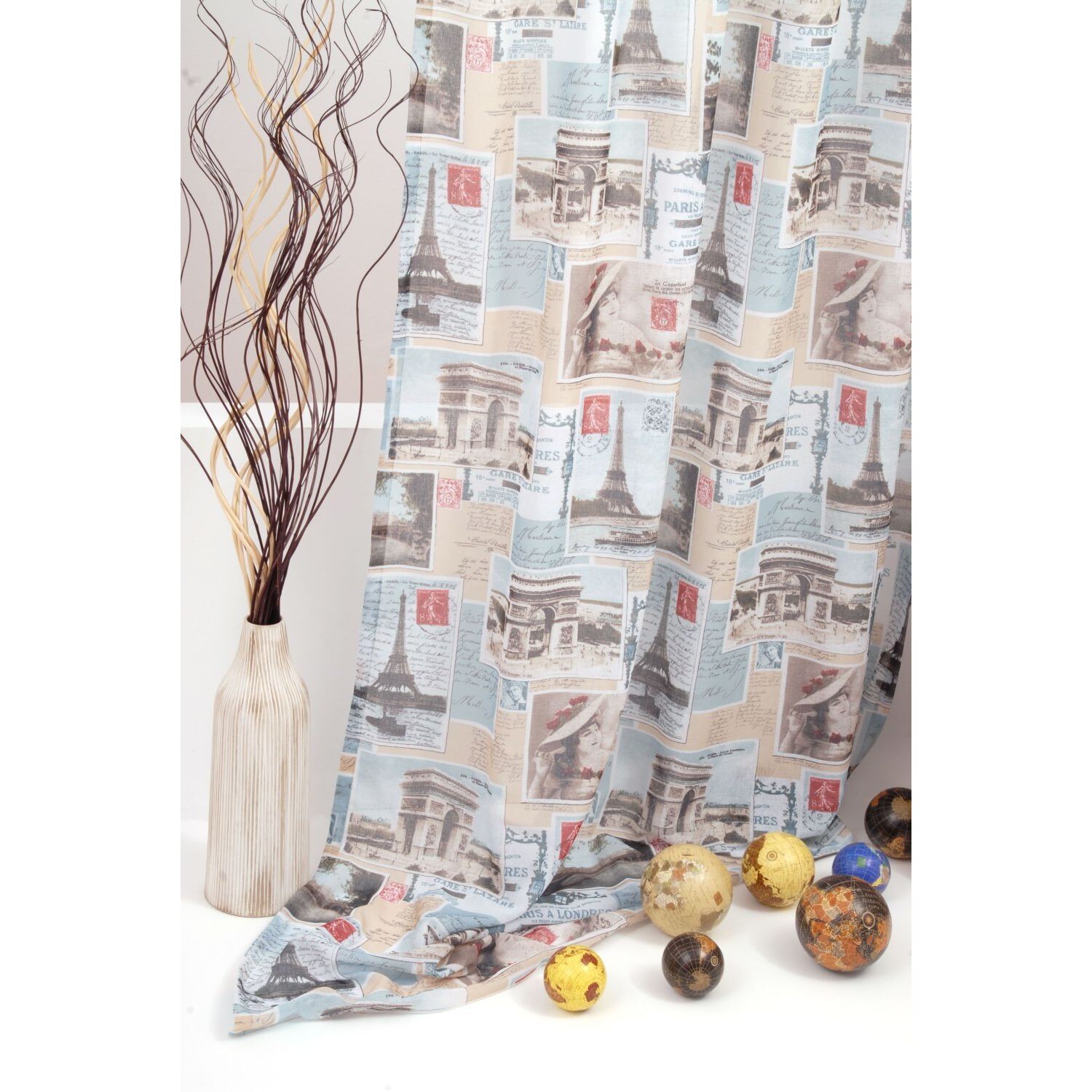 Perdea Europe albastru-maro 140 x 245 cm - eMAG.ro