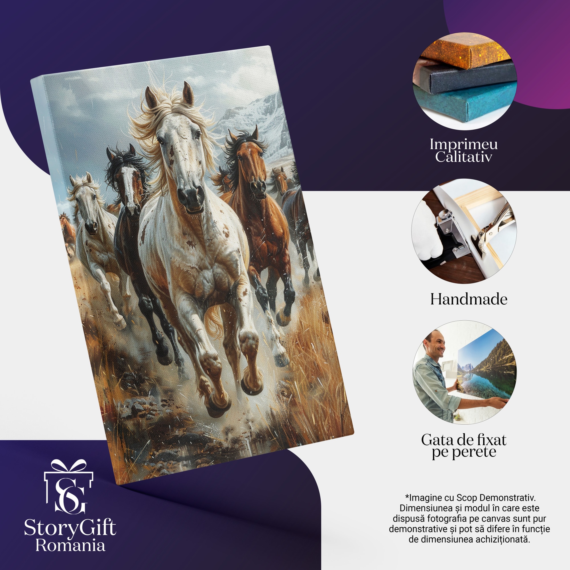 Tablou Canvas Caii ce Alearga si Spiritul Neimblanzit al Libertatii ...