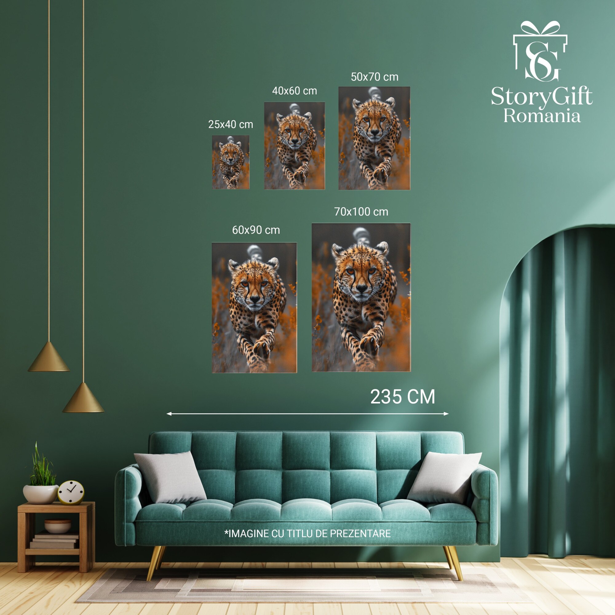 Сърцето на джунглата Картина на платно Гепард бяга за плячка на тайна ...