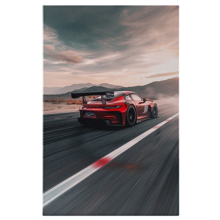 Tablou Canvas Masina de Culoare Rosie Marca Porsche 911 Masina Sport ...