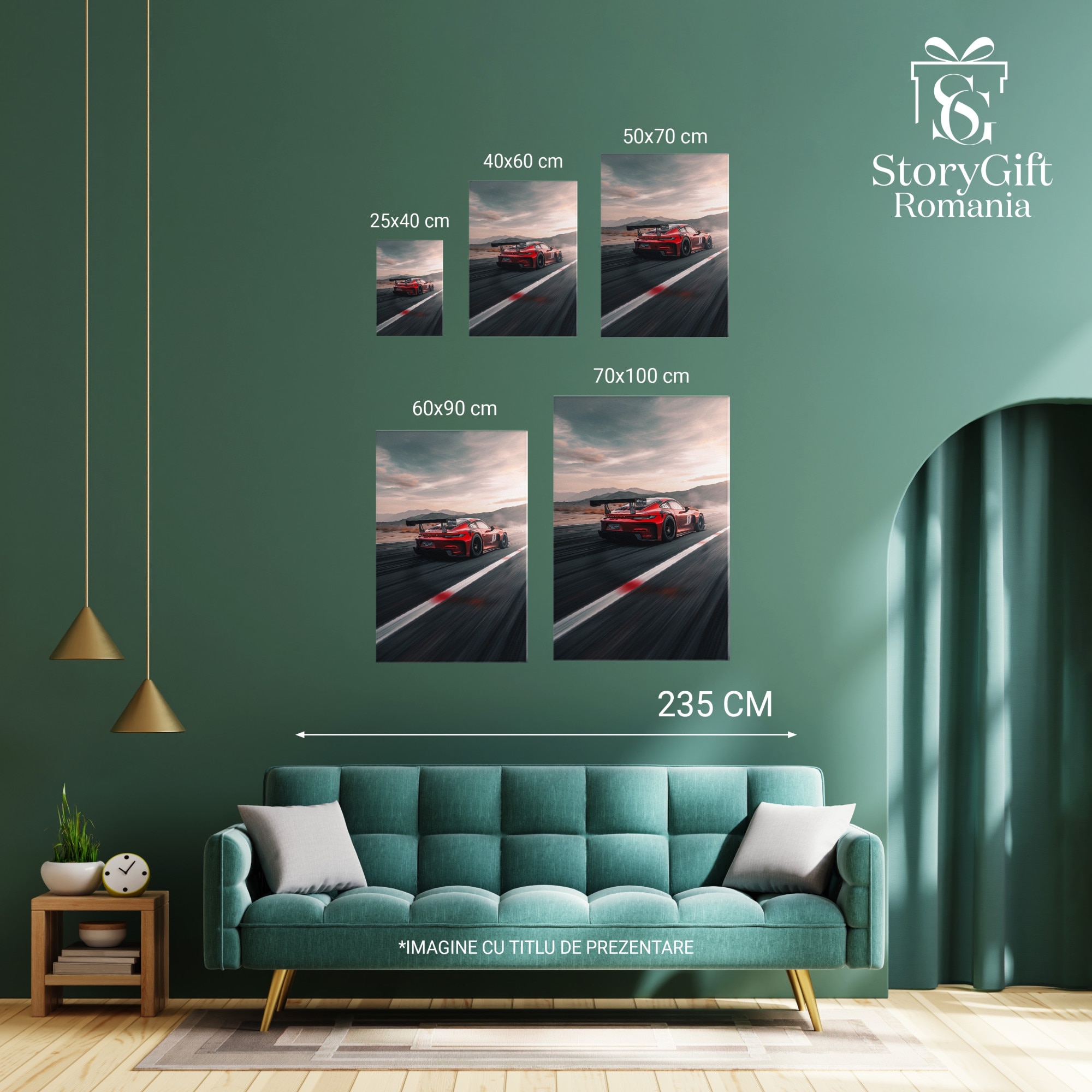 Tablou Canvas Masina de Culoare Rosie Marca Porsche 911 Masina Sport ...