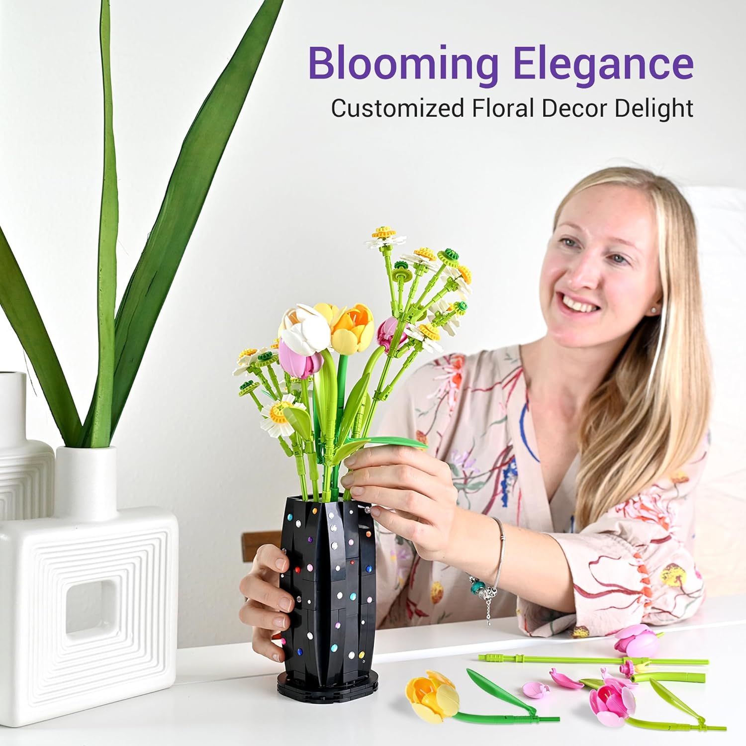 Set de blocuri de constructie buchet, GOSTOCK®, obiecte si decoratiuni ...