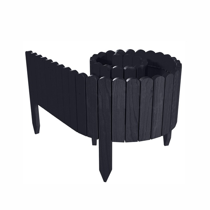 Gard de gradina, Rollborder, antracit, 100 x 20 cm, posibilitate de ...