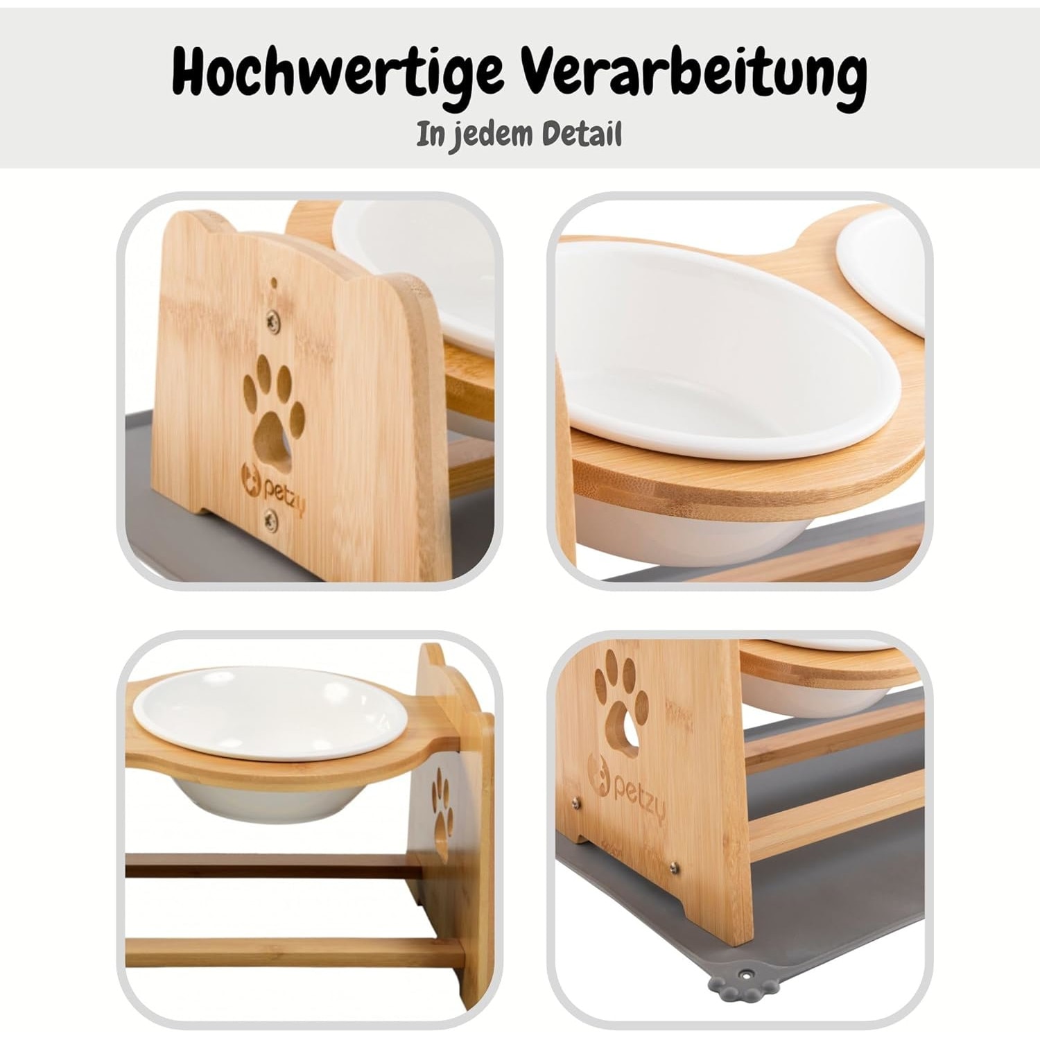 Statie pentru hrana si apa, petzy, pentru caini si pisici, cu 2 ...