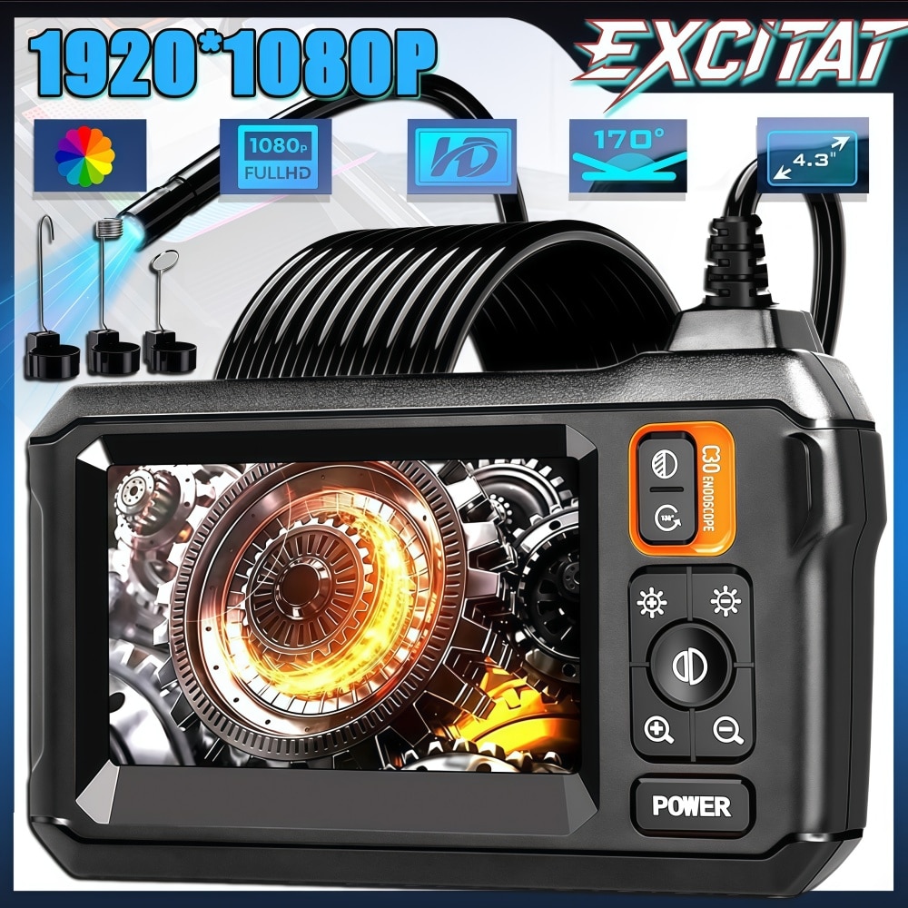 Endoscop, EXCITAT®, camera de inspectie de 8 mm, impermeabila IP67, 8 ...