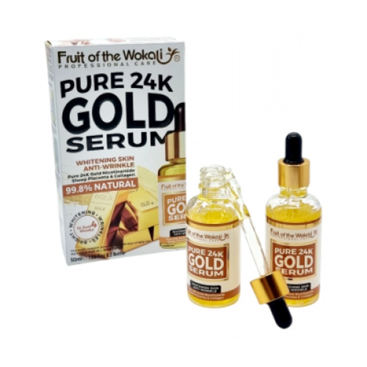 Pachet 2 Seruri Antirid 24K Gold, cu particule de aur si Colagen, 2 x ...