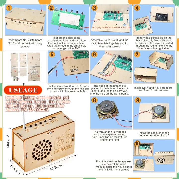 Jucarie educationala pentru copii, kit lemn STEM, Radio, DARO® - eMAG.ro
