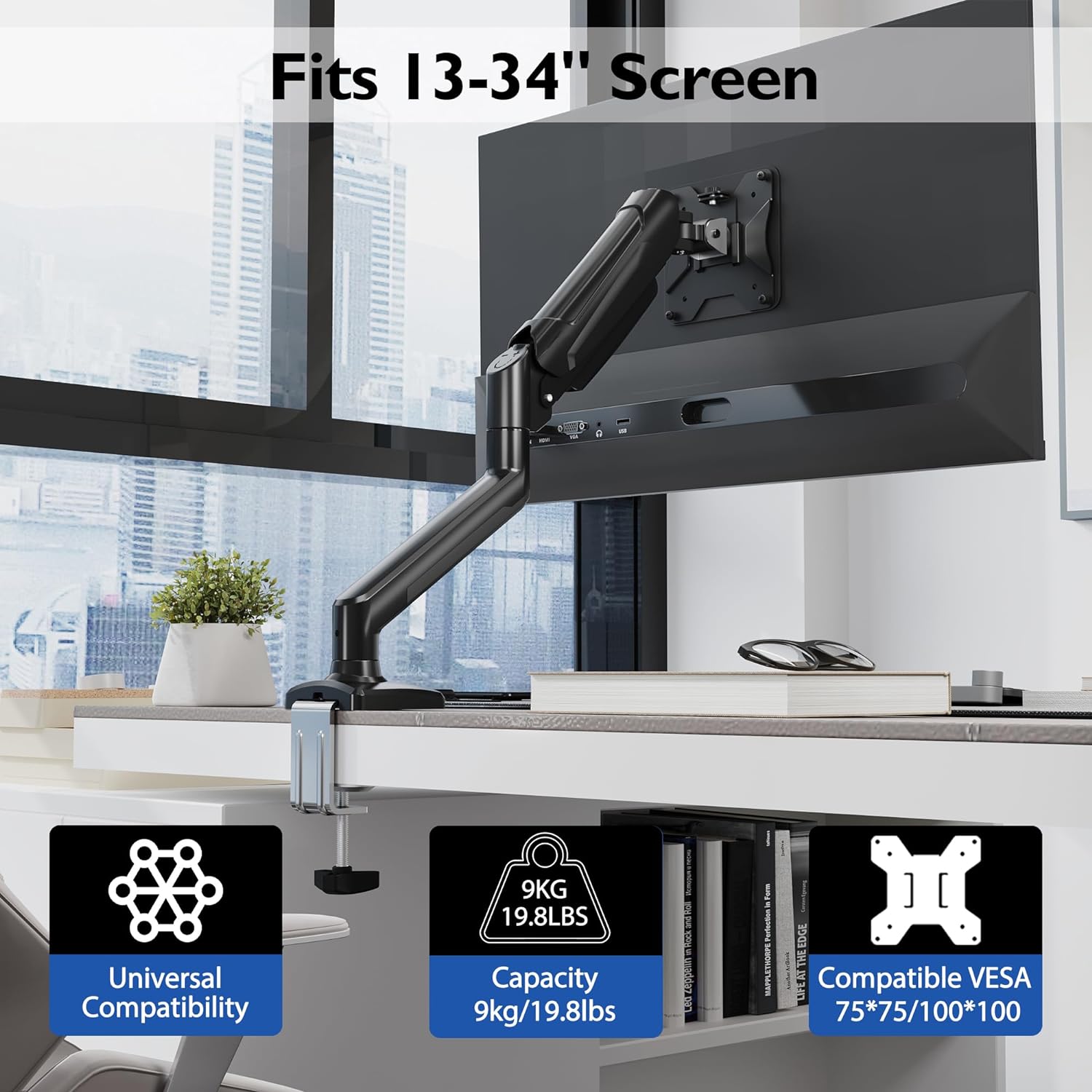 Suport ergonomic pentru monitoare, Bontec, 13-34" - eMAG.ro