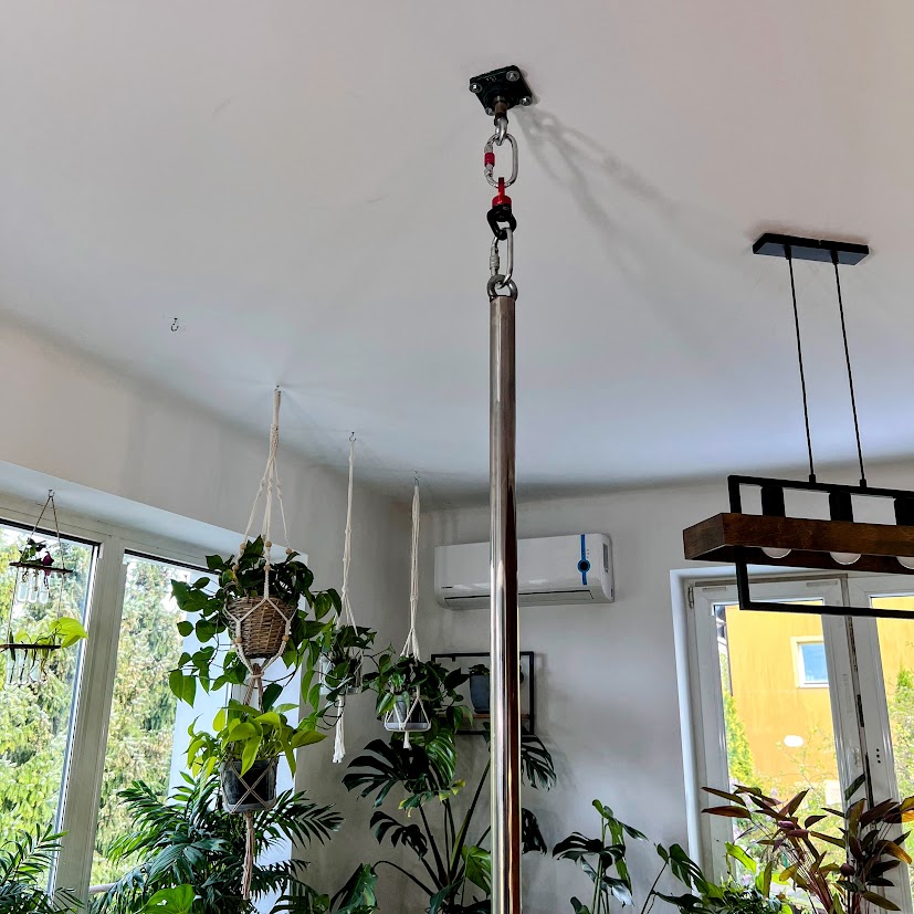 Bara aerobic pole dance, Fly Pole, aerial, alb, 4m - eMAG.ro