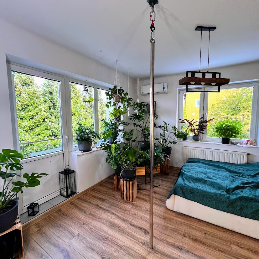 Bara aerobic pole dance, Fly Pole, aerial, alb, 4m - eMAG.ro